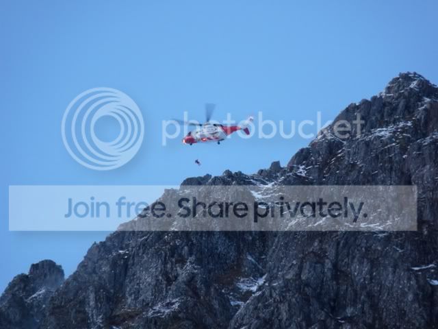 helicopter rescue on Aonach Eagach, Glencoe