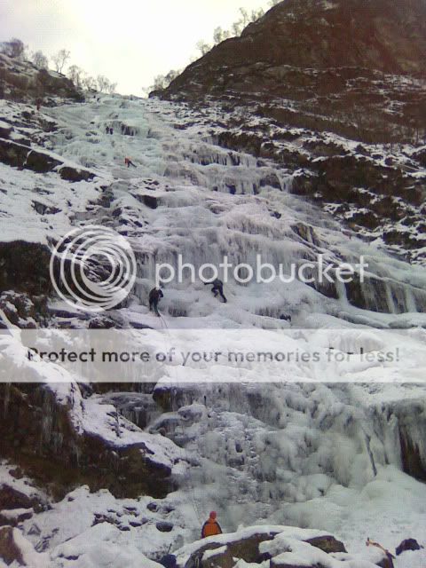 Daredevil climbers tackle vertical ice walls and frozen waterfalls